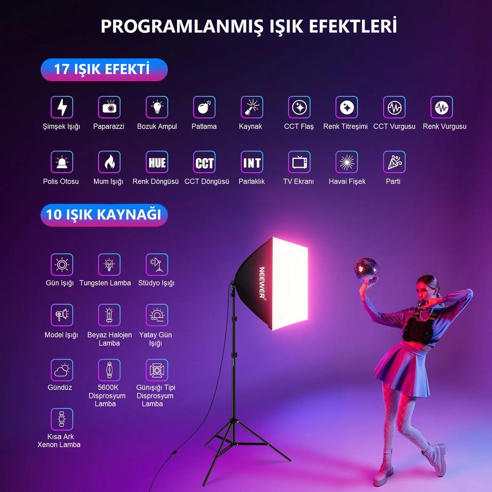 Neewer RGB1 Manyetik El Tipi LED Işık Tüpü Fiyatı - Taksit Seçenekleri ...